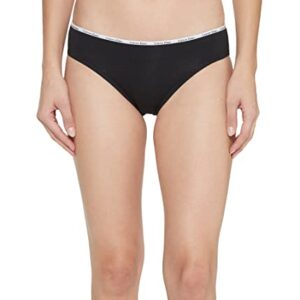 Calvin Klein Women's Cotton Stretch Logo Multipack Bikini Panty, Black/White/Genie/Tender/Coastal, X-Large