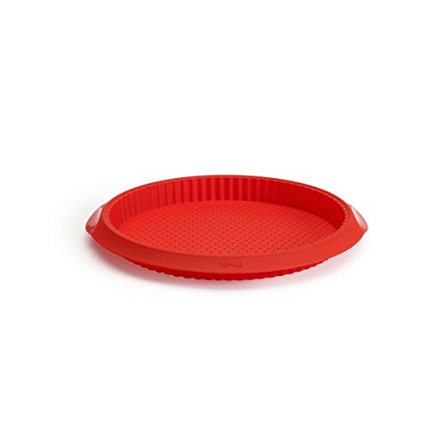 Lekue Perforated Quiche Pan, 11", Red