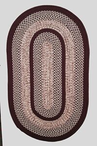 thorndike mills town crier braided rug 4' x 6' burgundy