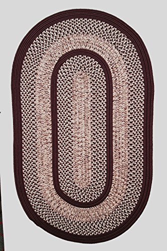 Thorndike Mills Town Crier Braided Rug 4' x 6' Burgundy