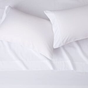 Amazon Basics Lightweight Super Soft Easy Care Microfiber 4-Piece Bed Sheet Set with 14-Inch Deep Pockets, Full, Bright White, Solid