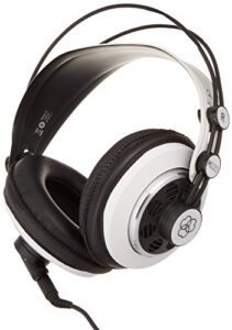 akg m220 pro stylist professional large diaphragm dj semi-open high definition over-ear studio headphones - white