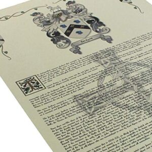 Boveda Coat of Arms, Family Crest and Name History - Celebration Scroll 11x17 Portrait - Spain Origin