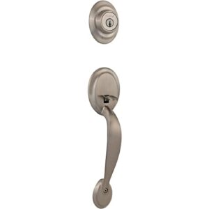 kwikset 687da lip 15 rcal 5303 96870-082 dakota single cylinder exterior only handle set, satin nickel