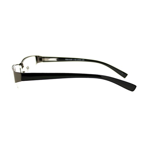 JuicyOrange Magnified Reading Glasses Rectangular Half Rim Spring Hinge Frame Gunmetal +2.00