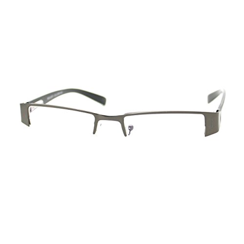 JuicyOrange Magnified Reading Glasses Rectangular Half Rim Spring Hinge Frame Gunmetal +2.00