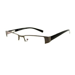 JuicyOrange Magnified Reading Glasses Rectangular Half Rim Spring Hinge Frame Gunmetal +2.00