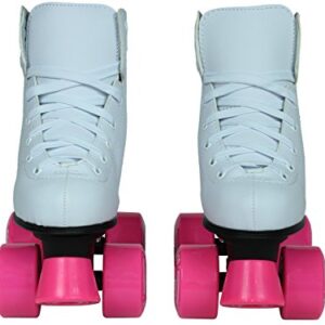 Epic Skates Pink Princess Girls Quad Roller Skates, White, Youth 3,PnkPncs03