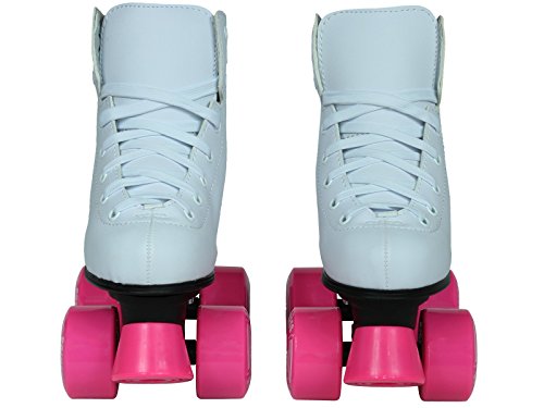 Epic Skates Pink Princess Girls Quad Roller Skates, White, Youth 3,PnkPncs03