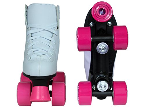 Epic Skates Pink Princess Girls Quad Roller Skates, White, Youth 3,PnkPncs03