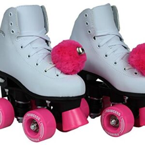 Epic Skates Pink Princess Girls Quad Roller Skates, White, Youth 3,PnkPncs03