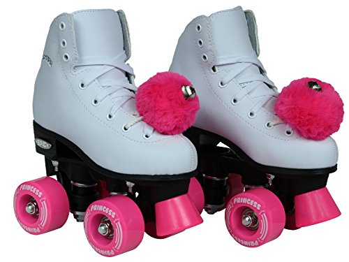 Epic Skates Pink Princess Girls Quad Roller Skates, White, Youth 3,PnkPncs03