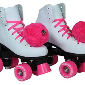 Epic Skates Pink Princess Girls Quad Roller Skates, White, Youth 3,PnkPncs03