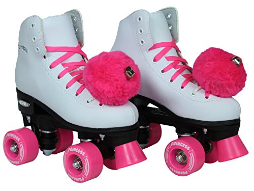 Epic Skates Pink Princess Girls Quad Roller Skates, White, Youth 3,PnkPncs03