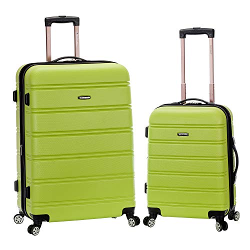 Rockland Melbourne Hardside Expandable Spinner Wheel Luggage, Lime, 2-Piece Set (20/28)