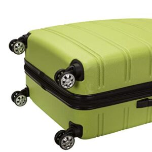 Rockland Melbourne Hardside Expandable Spinner Wheel Luggage, Lime, 2-Piece Set (20/28)