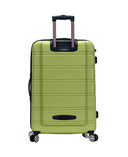 Rockland Melbourne Hardside Expandable Spinner Wheel Luggage, Lime, 2-Piece Set (20/28)