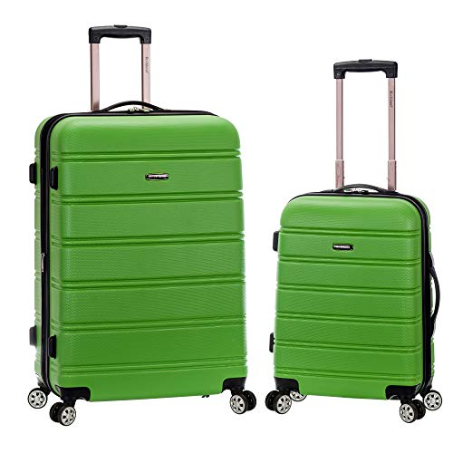 Rockland Melbourne Hardside Expandable Spinner Wheel Luggage, Green, 2-Piece Set (20/28)