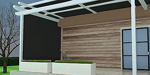 Shatex 90% 8x12ft Sun Shade Fabric for Pergola Cover Porch Vertical Screen, Black