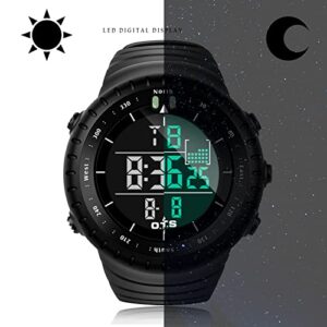 PALADA Men's Digital Sports Watch Waterproof Tactical Watch with LED Backlight Watch for Men (Black)