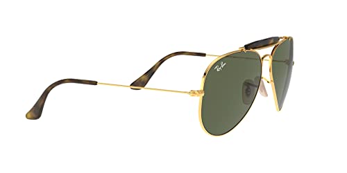 Ray-Ban RB3029 Outdoorsman II Aviator Sunglasses, Gold/G-15 Green, 62 mm