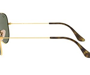 Ray-Ban RB3029 Outdoorsman II Aviator Sunglasses, Gold/G-15 Green, 62 mm