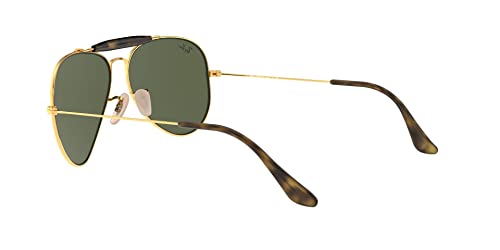 Ray-Ban RB3029 Outdoorsman II Aviator Sunglasses, Gold/G-15 Green, 62 mm