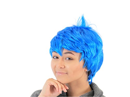 Joy Inside Out Blue Costume Wig