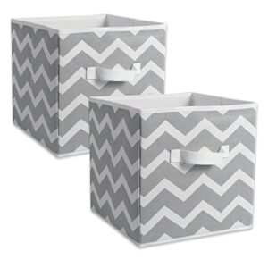 dii non woven polyester storage bin, chevron, gray, small set of 2