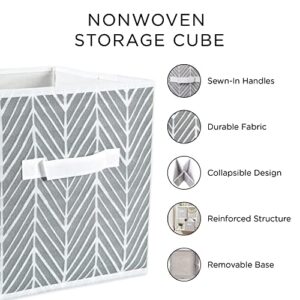 DII Non Woven Polyester Storage Bin, Chevron, Gray, Small Set of 2