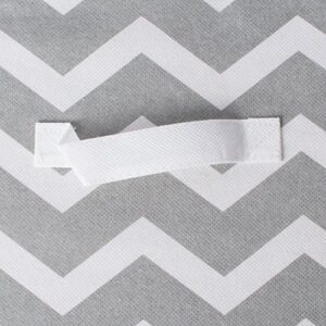 DII Non Woven Polyester Storage Bin, Chevron, Gray, Small Set of 2