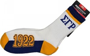 sigma gamma rho divine 9 ladies socks [md = 6-11 - white]