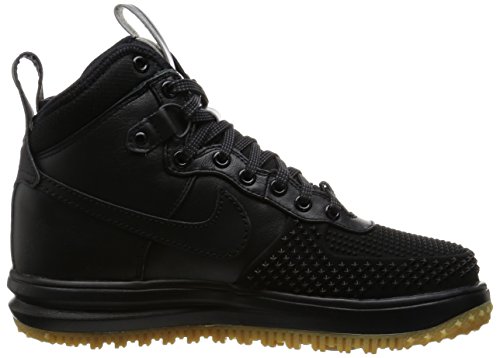 Nike Mens Lunar Force 1 Duckboot Black/Black/Metallic Silver/an Boot 10 Men US