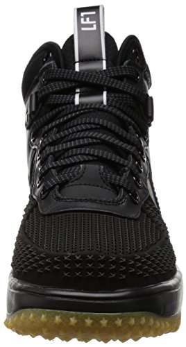 Nike Mens Lunar Force 1 Duckboot Black/Black/Metallic Silver/an Boot 10 Men US