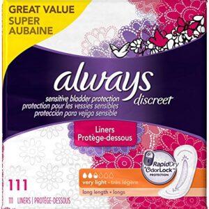 Always Discreet, Incontinence Liners, Very Light, Long Length, 111 Count, 111 Count