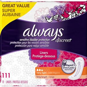 Always Discreet, Incontinence Liners, Very Light, Long Length, 111 Count, 111 Count