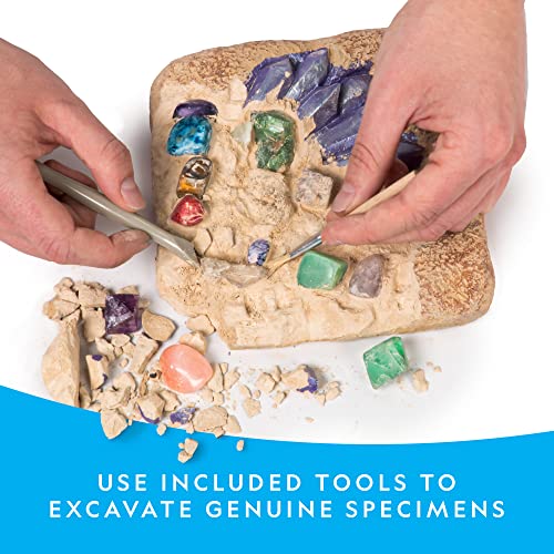 NATIONAL GEOGRAPHIC Mega Gemstone Dig Kit – Dig Up 15 Real Gemstones and Crystals, Science Kit for Kids, Gem Digging Kit, Gift for Girls and Boys, Mining Kit, Rock Collection (Amazon Exclusive)