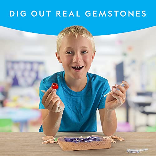 NATIONAL GEOGRAPHIC Mega Gemstone Dig Kit – Dig Up 15 Real Gemstones and Crystals, Science Kit for Kids, Gem Digging Kit, Gift for Girls and Boys, Mining Kit, Rock Collection (Amazon Exclusive)