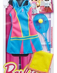 Barbie Fashions - Tennis Time Barbie Doll Outfit With Tennis Racket