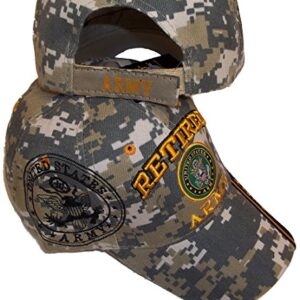 Retired Army Camo w/ Seal Embroidered Baseball Cap Hat USA US Military Licensed