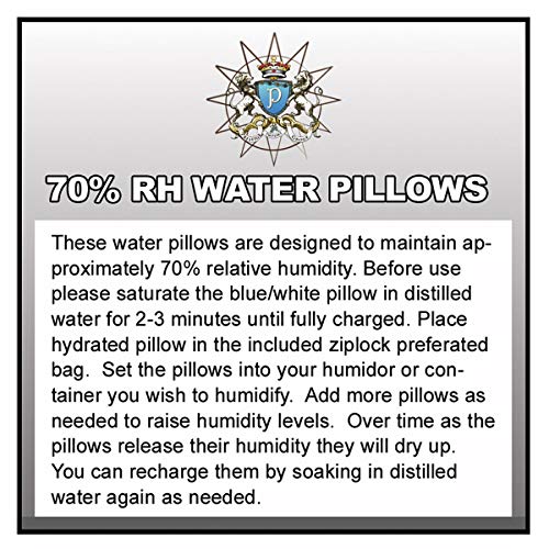 Prestige Import Group - Water Humidification Pillows Portable Humidifiers for Cigar Humidification - 10 Pack