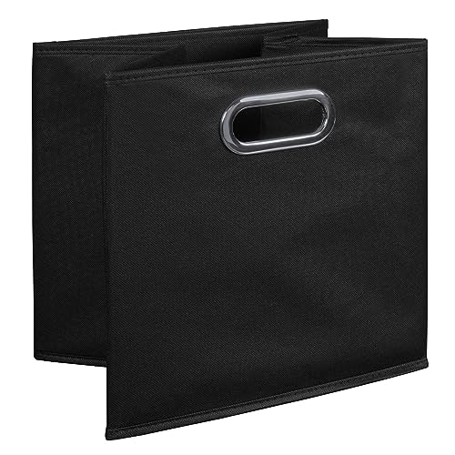 Niche Cubo Set of 12 Foldable Fabric Storage Bin with Label Holder- Black