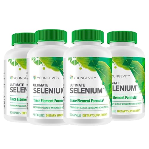 Youngevity Ultimate Selenium Trace Element Formula - 90 Capsules | Selenium 100 MCG + Other Essential Vitamins and Minerals (4 Pack)