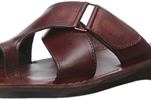 Asher - Leather Slide On Sandal - Brown