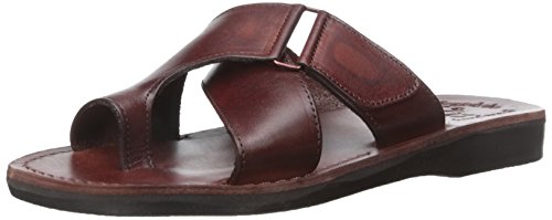 Asher - Leather Slide On Sandal - Brown