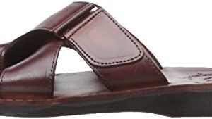 Asher - Leather Slide On Sandal - Brown