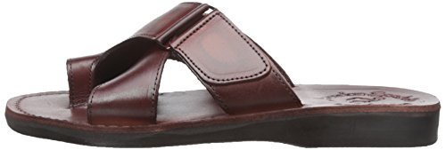 Asher - Leather Slide On Sandal - Brown