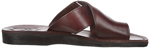 Asher - Leather Slide On Sandal - Brown