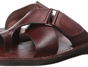 Asher - Leather Slide On Sandal - Brown