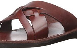 Jerusalem Sandals Jesse - Leather Woven Strap Sandal - Brown